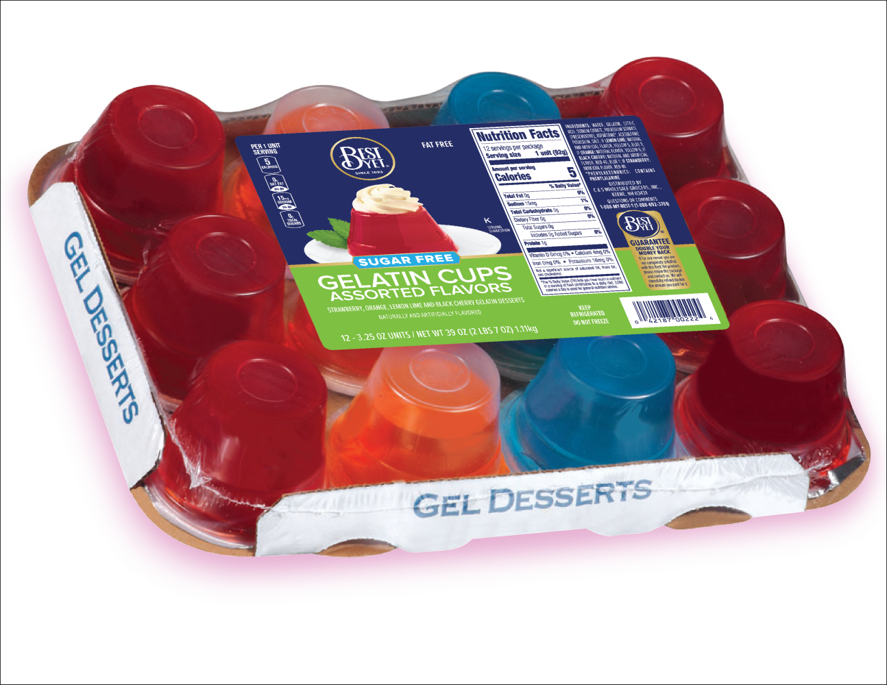 Sugar Free Gelatin Cups Assorted Flavors Best Yet Brand
