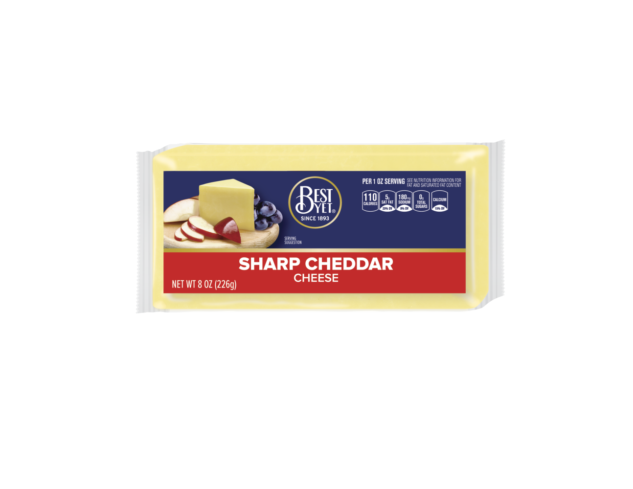 Sharp White Cheddar Cheese Bar - Best Yet Brand