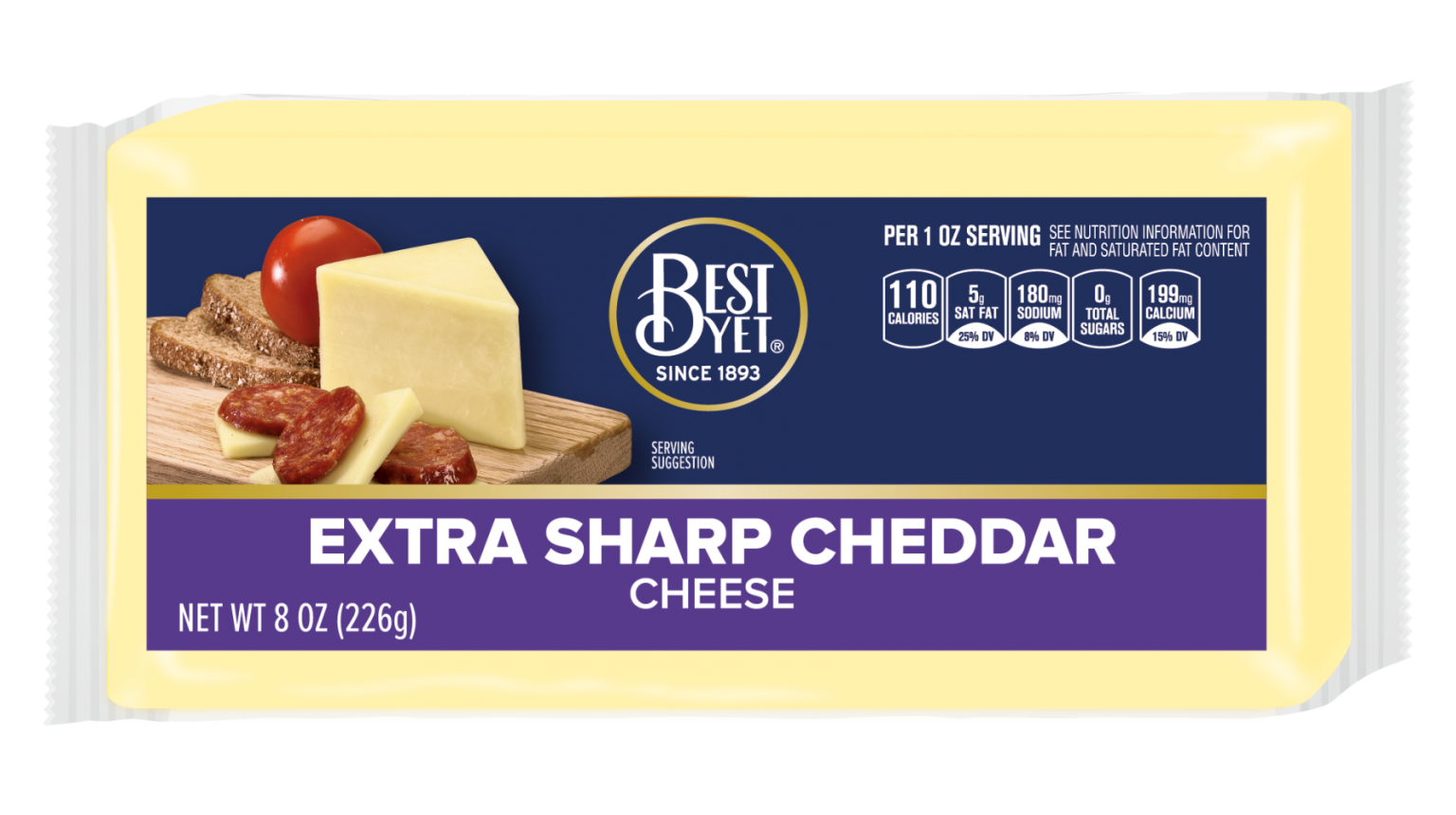Extra Sharp Cheddar Chunk White Cheese - Best Yet Brand
